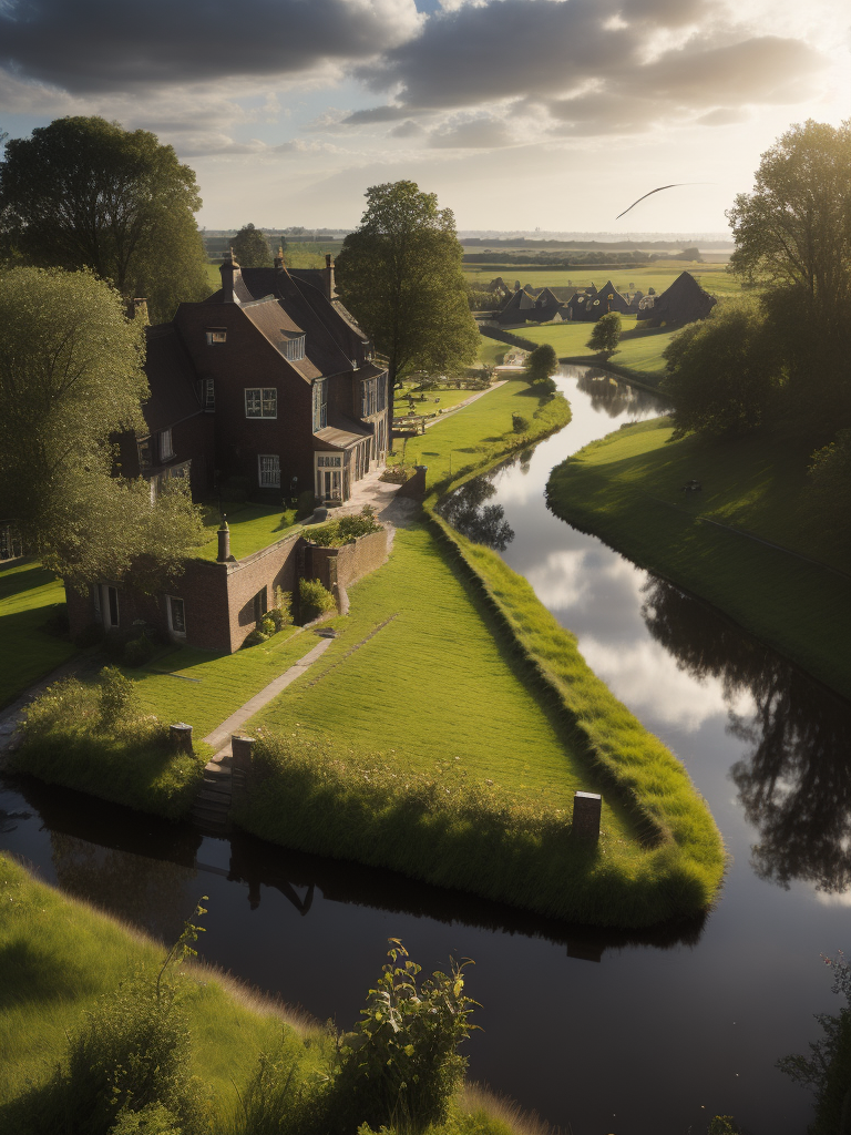 Lumenor AI Image Generation - modern day ducth countryside canals and ...
