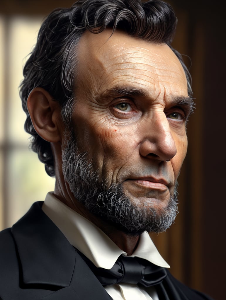Premium Free ai Images | half bust portrait of abraham lincoln bright ...