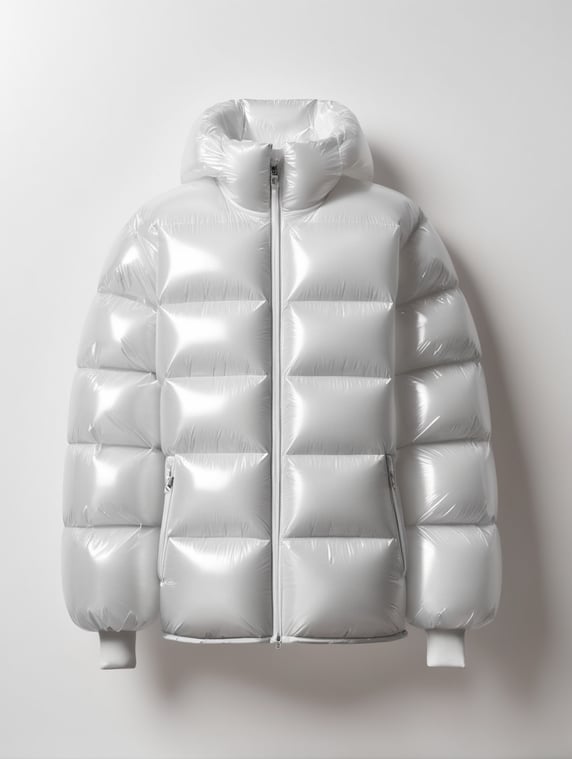 Premium Free ai Images | inflatable white minimalist womens puffer ...
