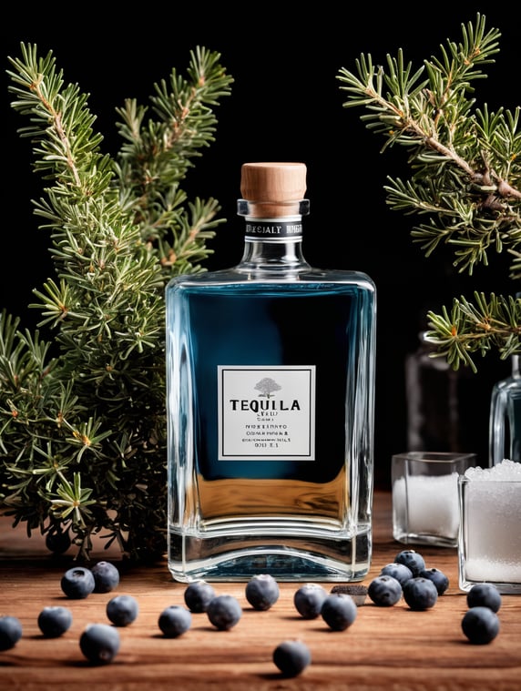 Premium Free ai Images | professional photography of square gin bottle ...