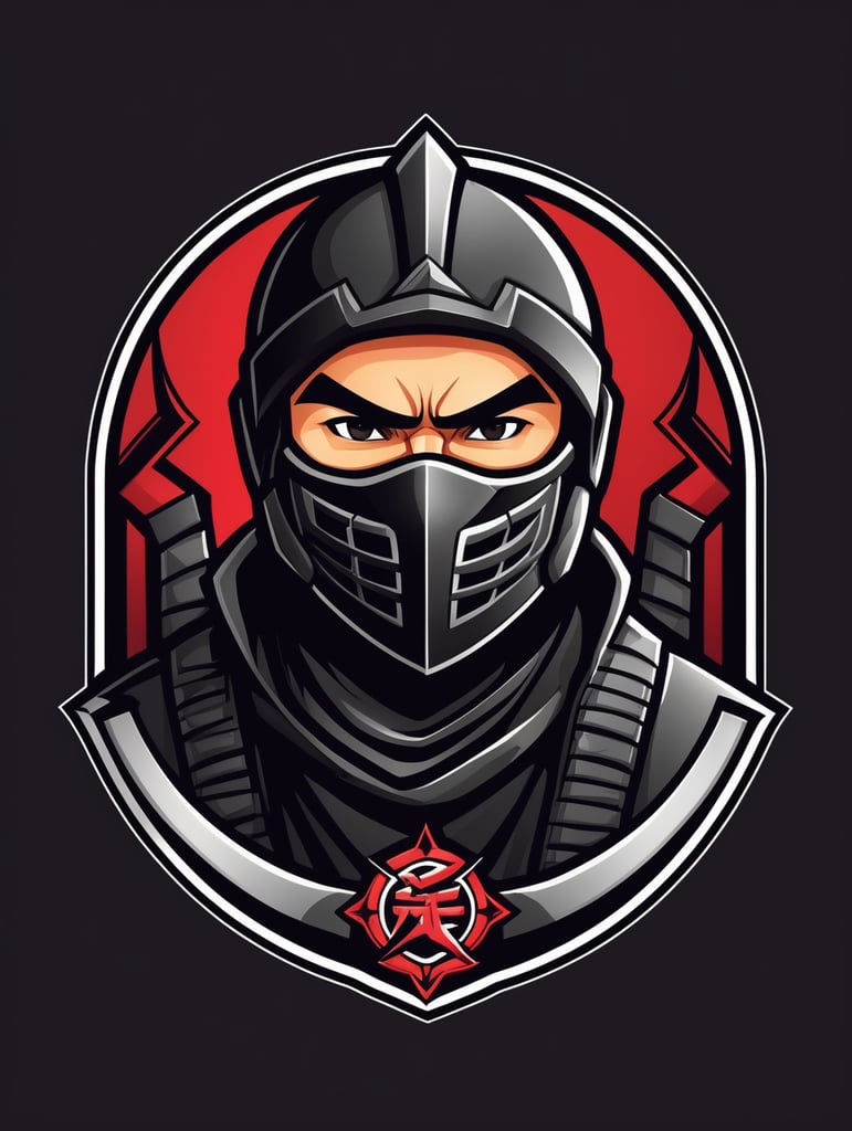 Premium Free ai Images | ninja warrior mascot logo black background ...