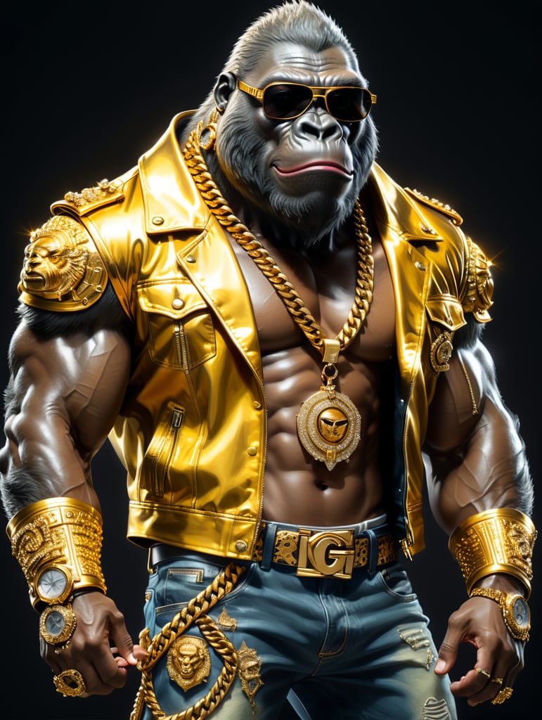Premium Free ai Images | character design gangster gorilla holding gun ...