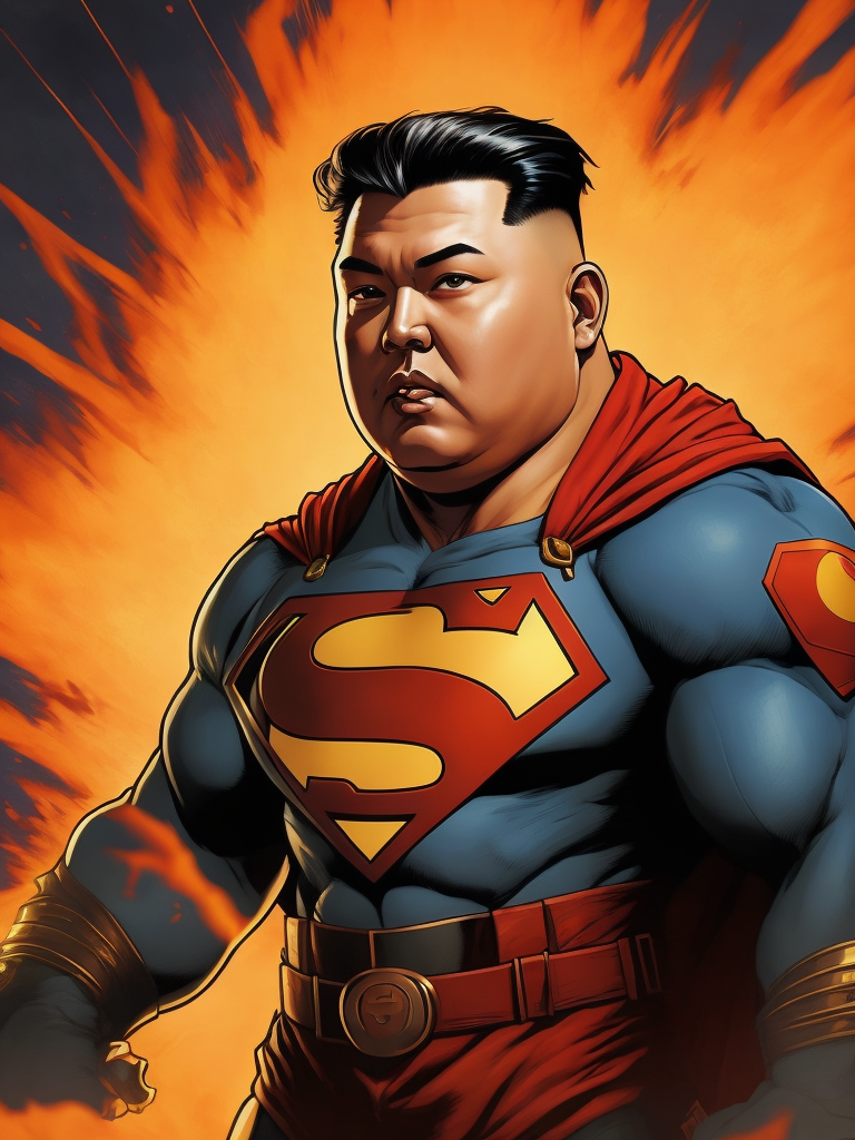 Lumenor AI Image Generation - kim jong un superman hero portrait comics ...