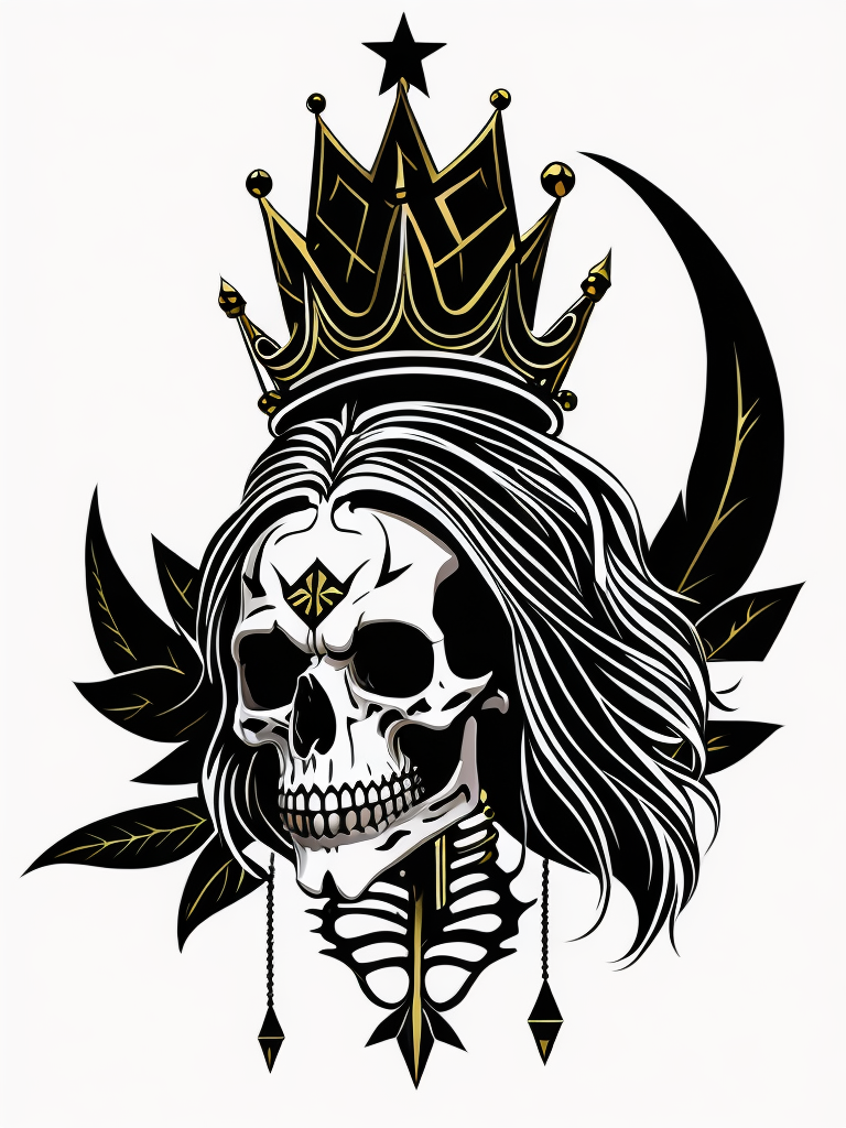 Lumenor AI Image Generation - vector art of queen skeleton tattoo