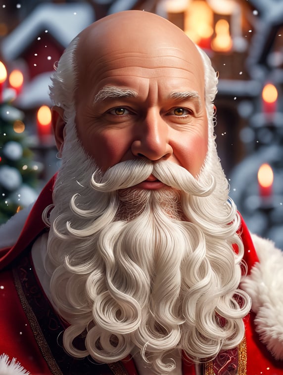 Premium Free ai Images | portrait of santa claus whimsical facial ...
