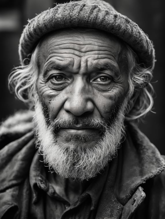 Premium Free ai Images | old homeless man portrait messy beard crazy ...