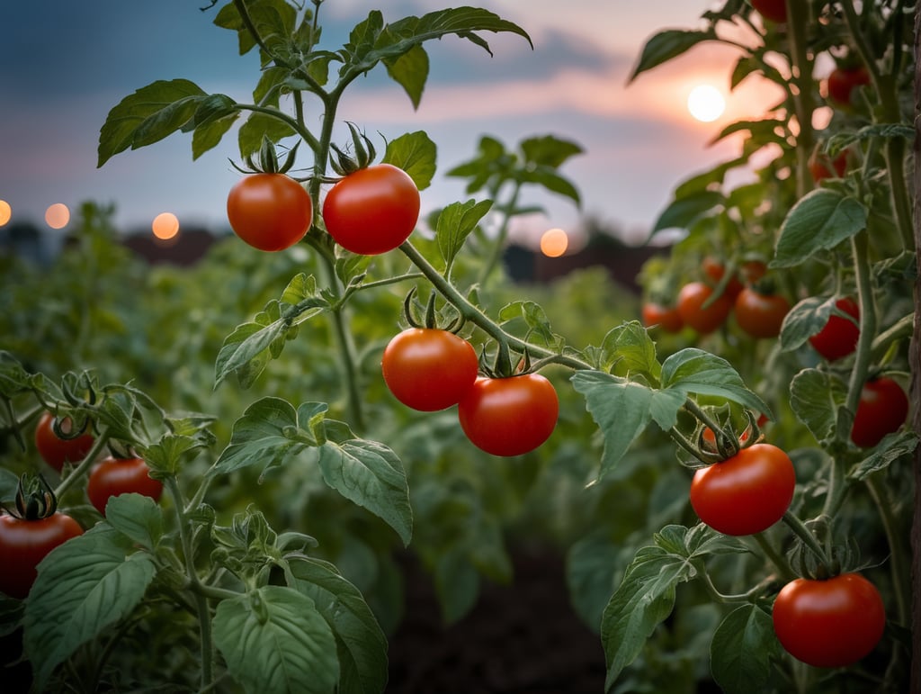 Premium Free ai Images | planta de tomate en primer plano el fondo con boke estara dividido en ...