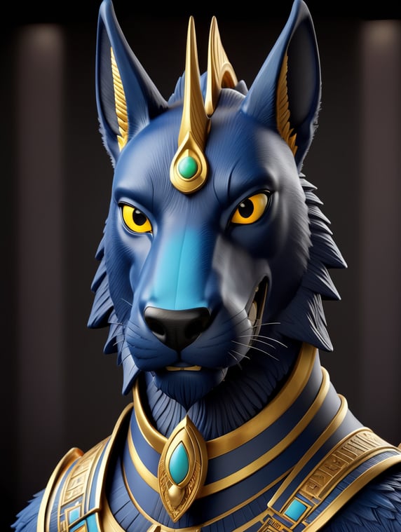 Premium Free ai Images | egyptian god anubis portrait hyper realistic ...