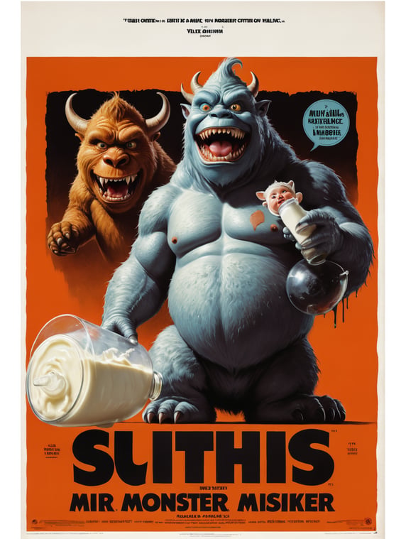 Premium Free ai Images | vintage movie poster of milk monster the ...