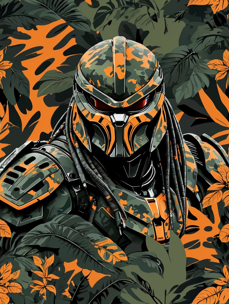 Premium Free ai Images | predator camouflage pattern vector art modern