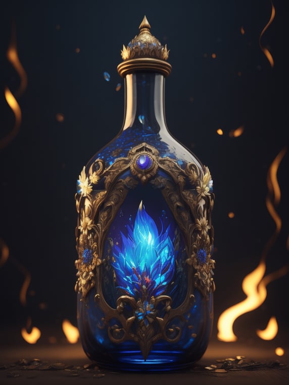 Premium Free ai Images | magic elixir bottle with illuminated liquid ...