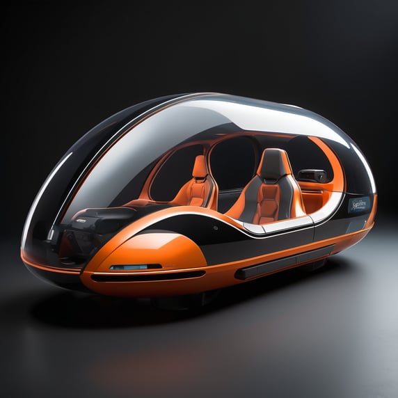 Premium Free ai Images | futuristic sci fi pod car flat design product ...