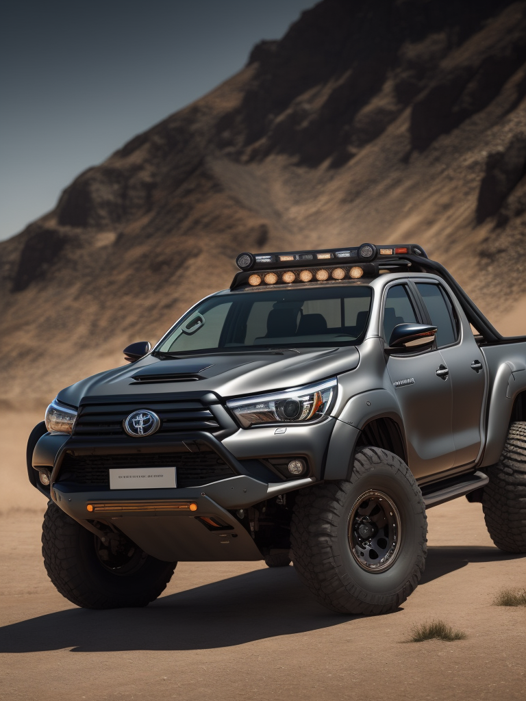Premium Free ai Images | toyota hilux in metallic dark grey back view ...