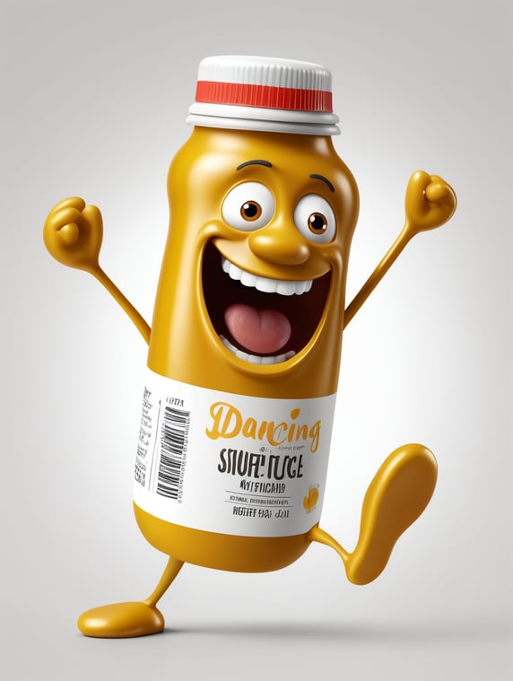 Premium Free ai Images | realistic happy mustard bottle with squeeze ...