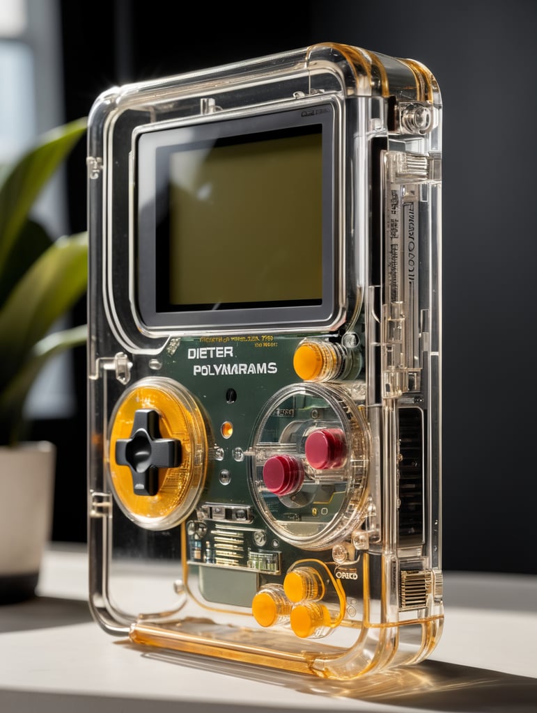 Premium Free ai Images | see through polycarbonate game boy designed by ...