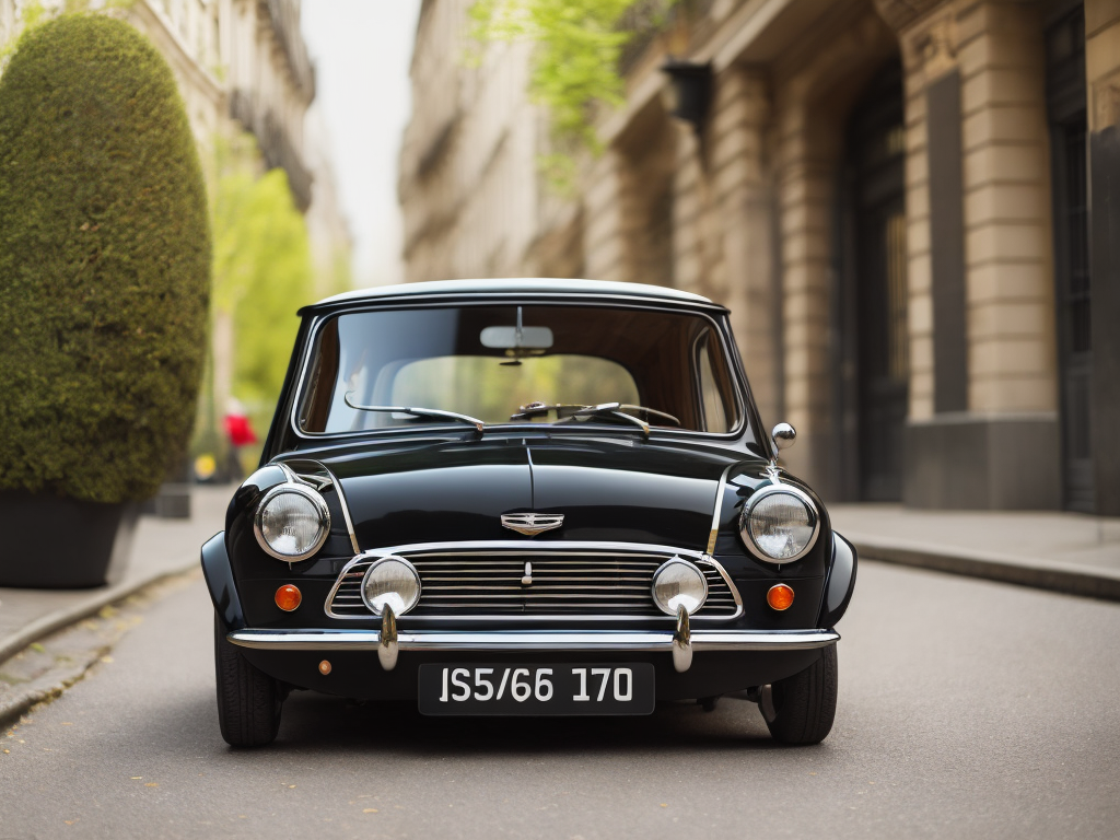 Premium Free ai Images | black austin mini from with lot of details on ...