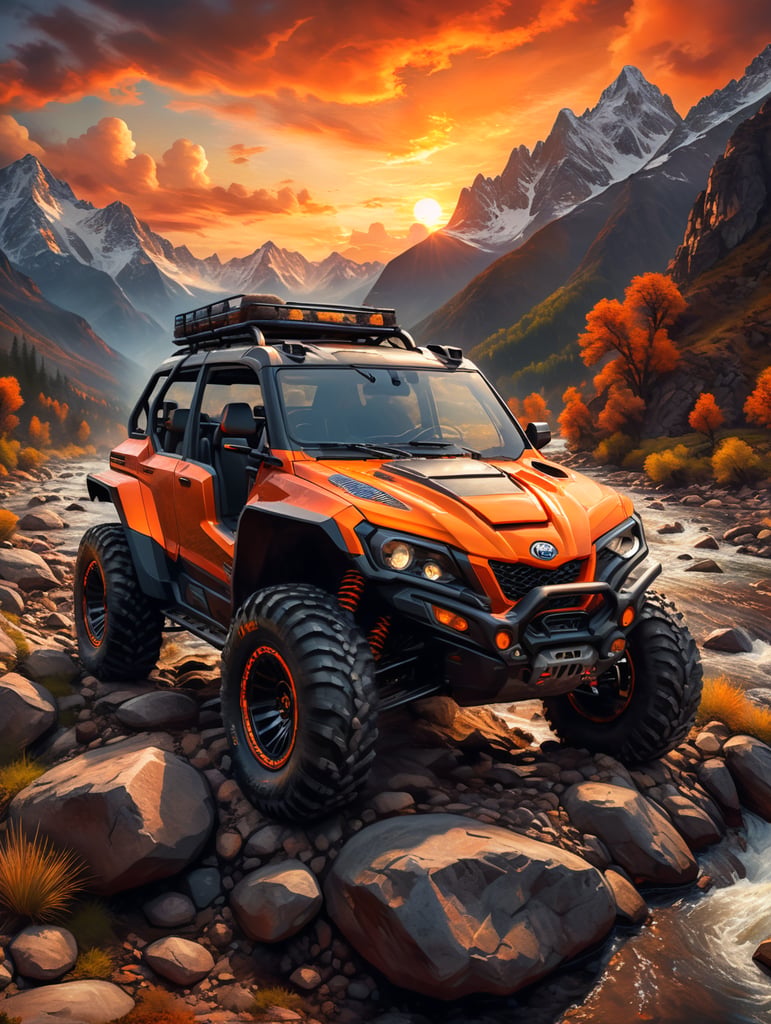 Premium Free ai Images | all terrain vehicle on the background of ...
