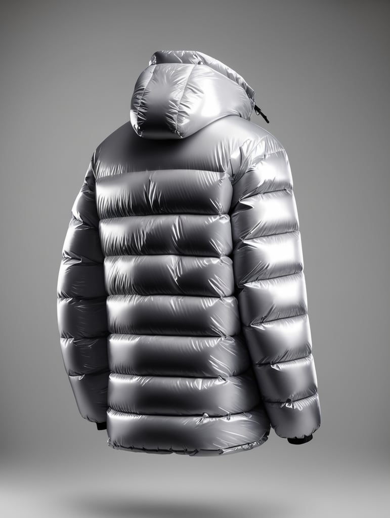 Premium Free ai Images | inflatable white minimalist mans puffer jacket ...