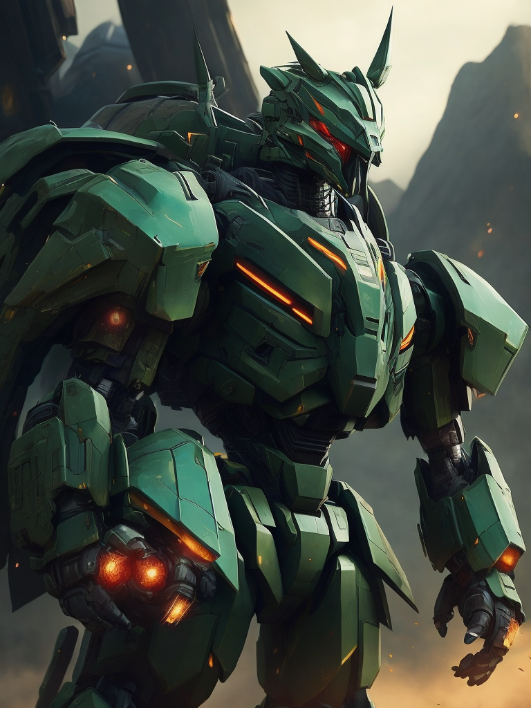 Lumenor AI Image Generation - gundam and pacific rim style dragon mecha ...