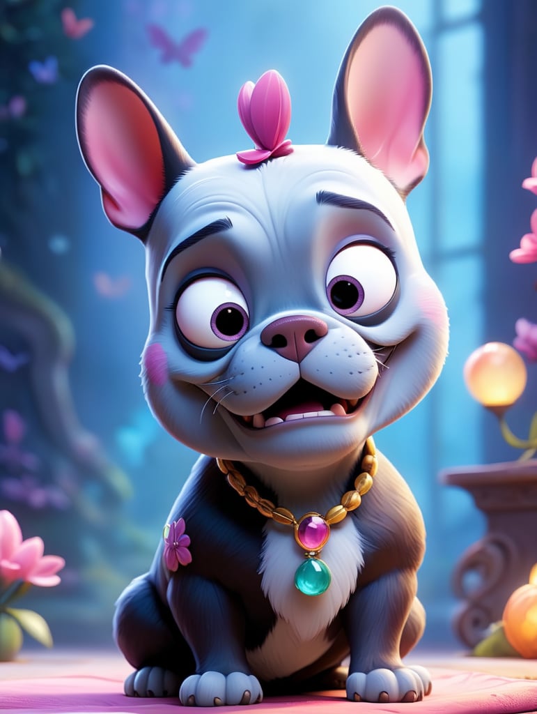 Premium Free ai Images | french bulldog in the style of disney character