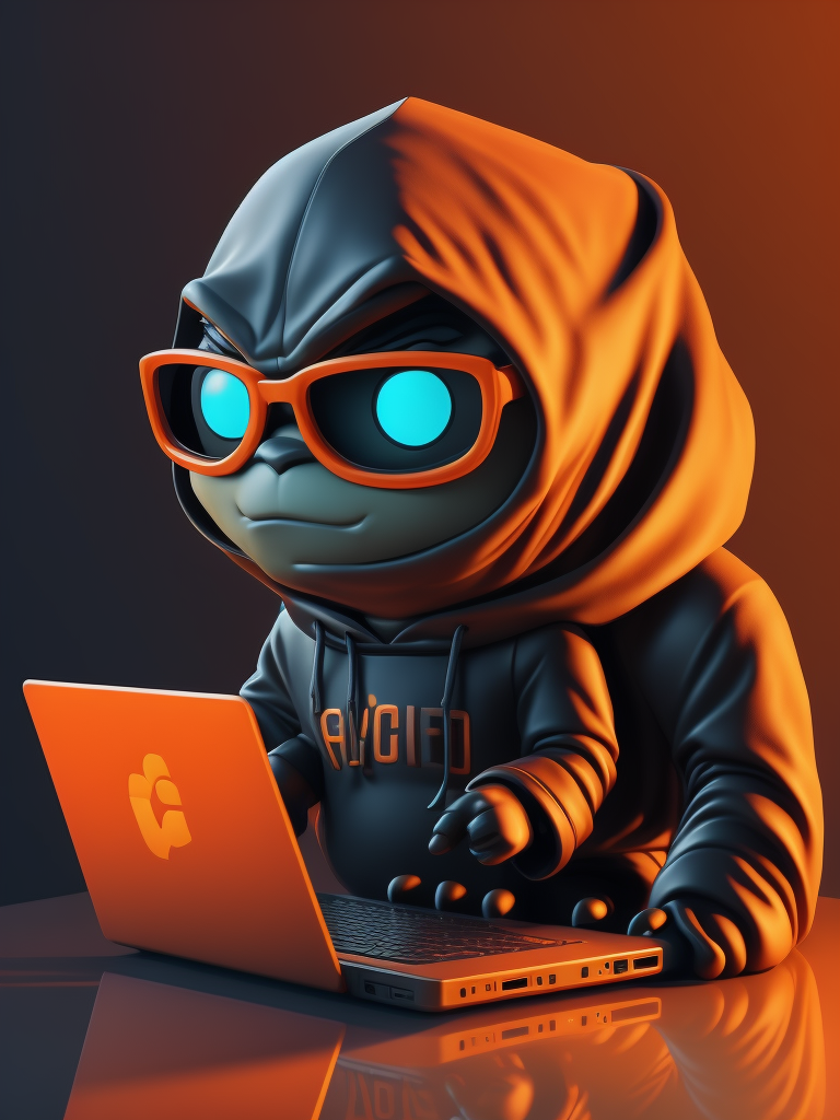 Premium Free ai Images | mascot monster typing laptop cute mascot ...