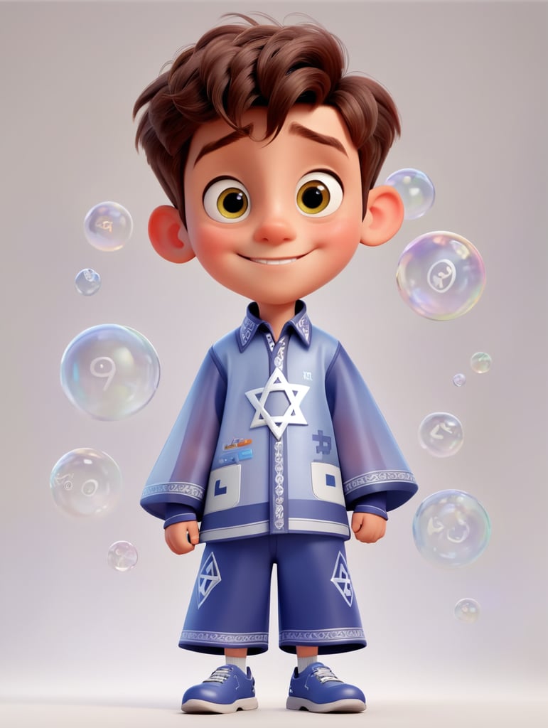 Premium Free ai Images | seven year old jewish boy with transparent ...