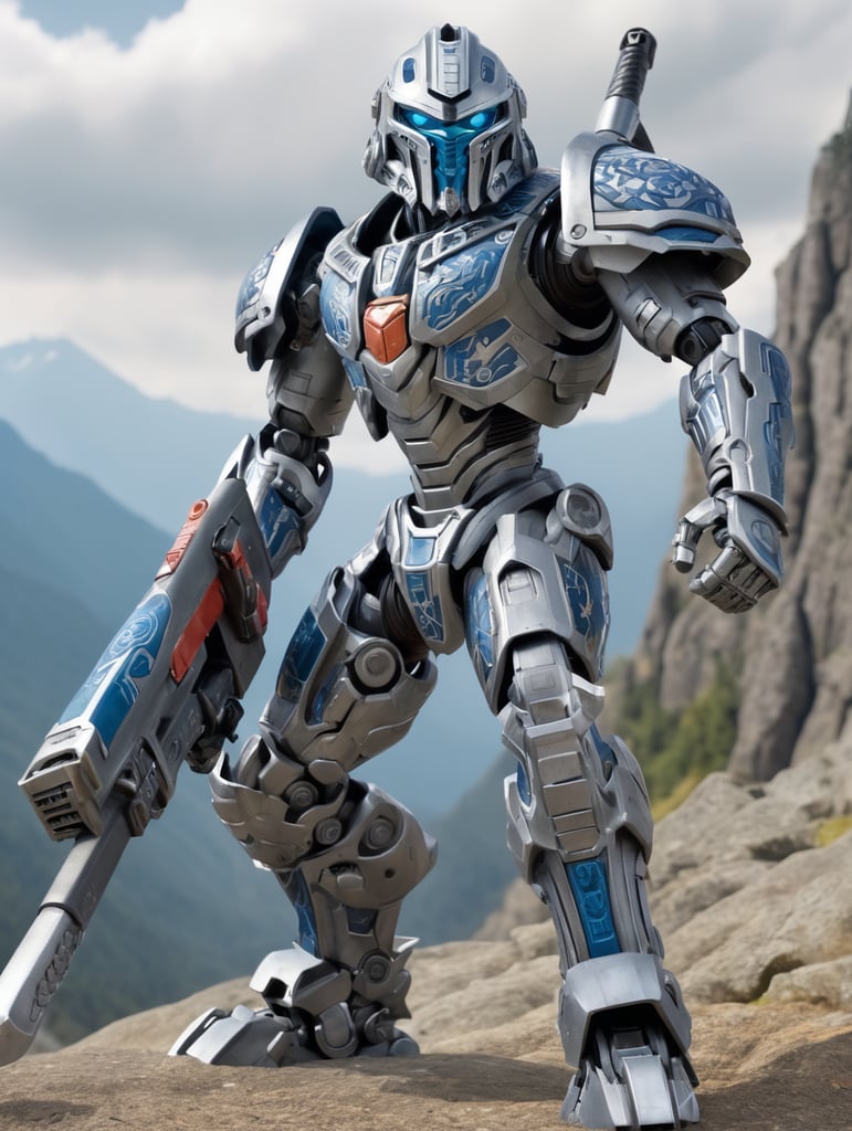 Premium Free ai Images | bionicle hewkii mechanical warrior wielding ...