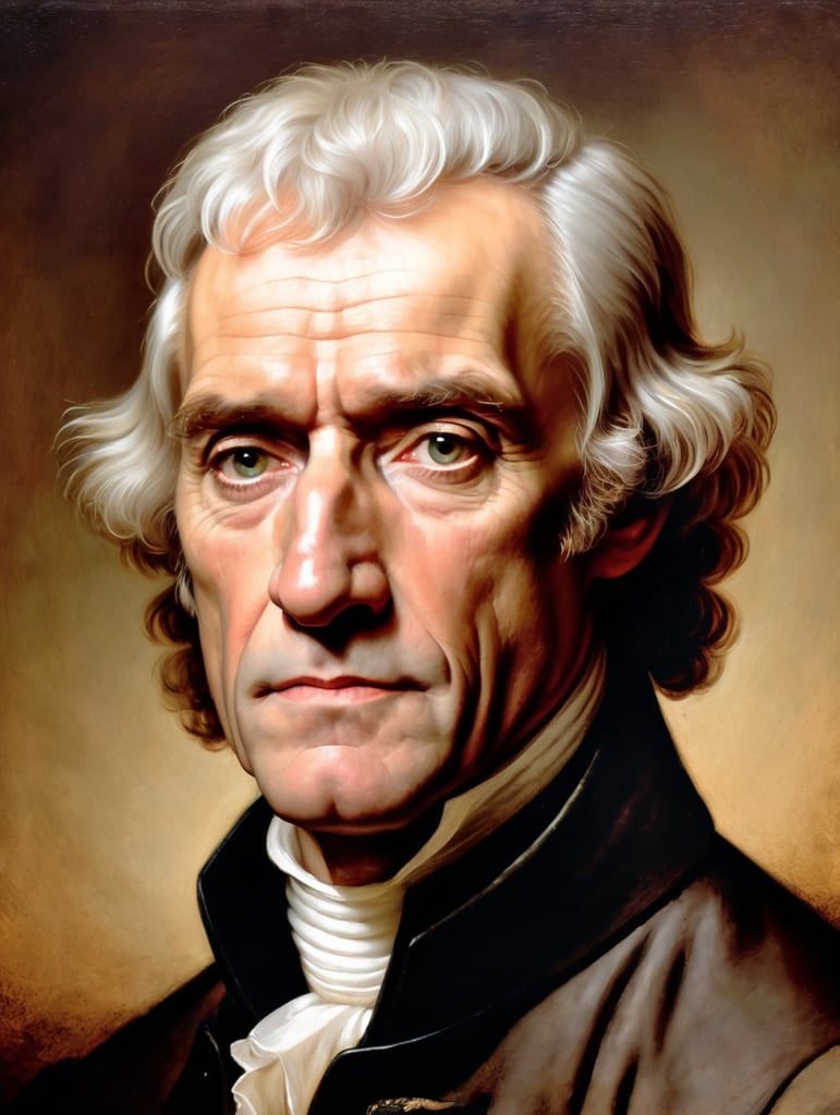 Premium Free ai Images | portrait of thomas jefferson by rembrandt ...