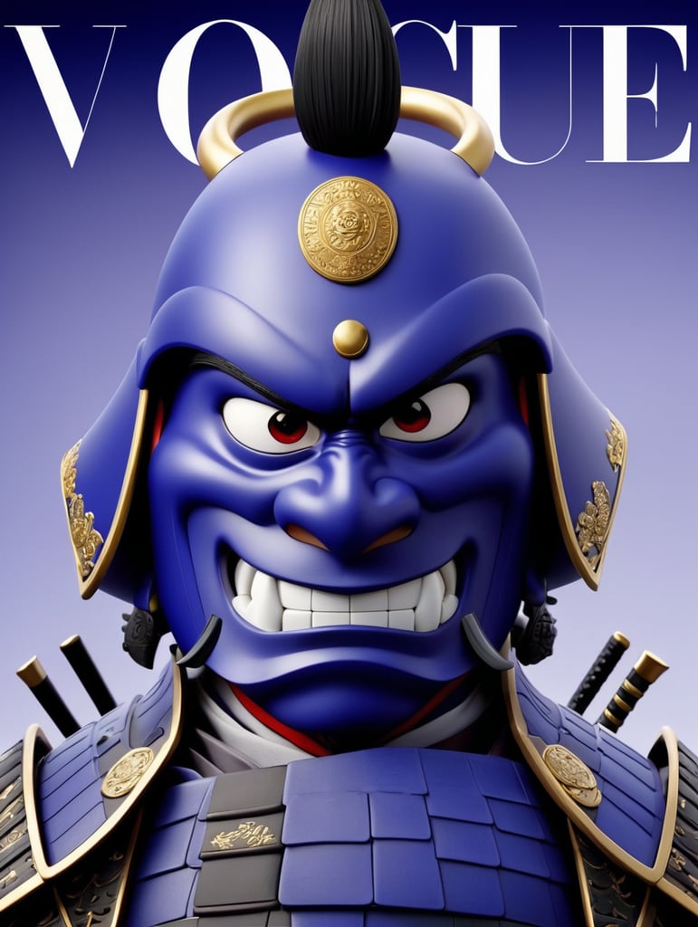 Premium Free ai Images | japanese samurai on the cover of vogue