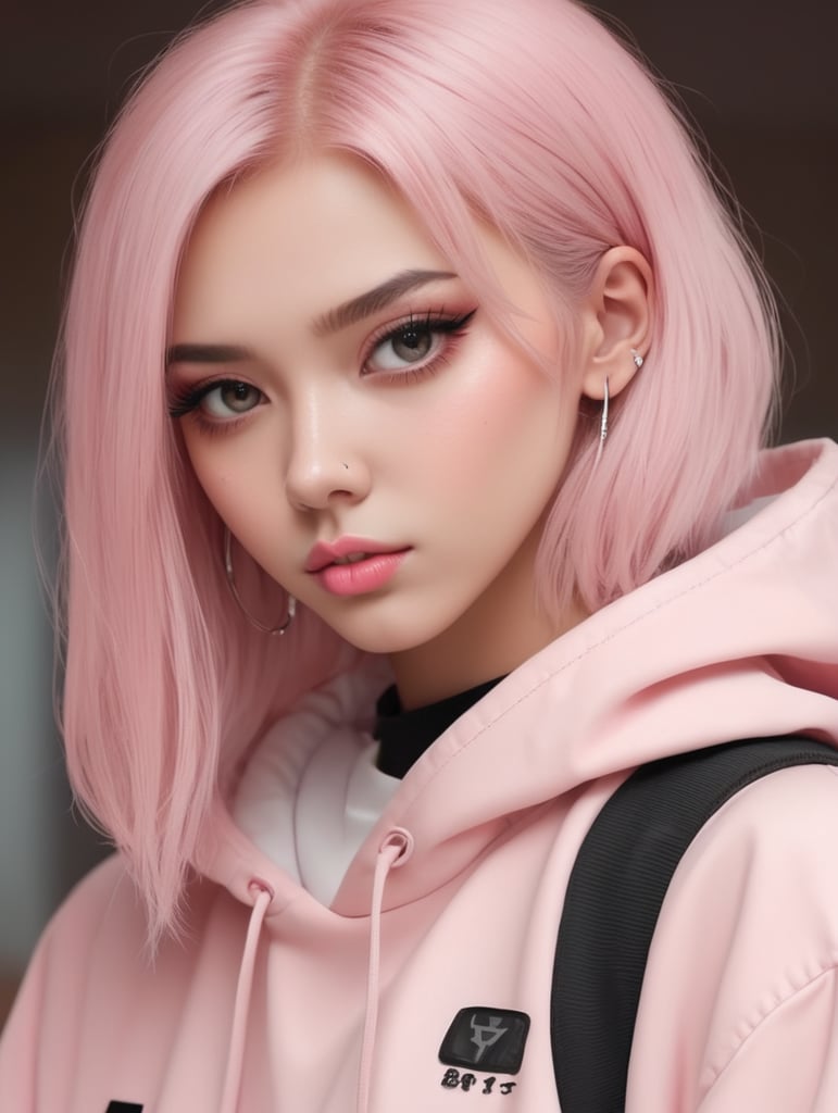 Premium Free ai Images | cyber girl pink