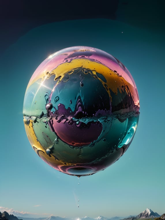 Premium Free ai Images | singular object floating in mid air trippy ...