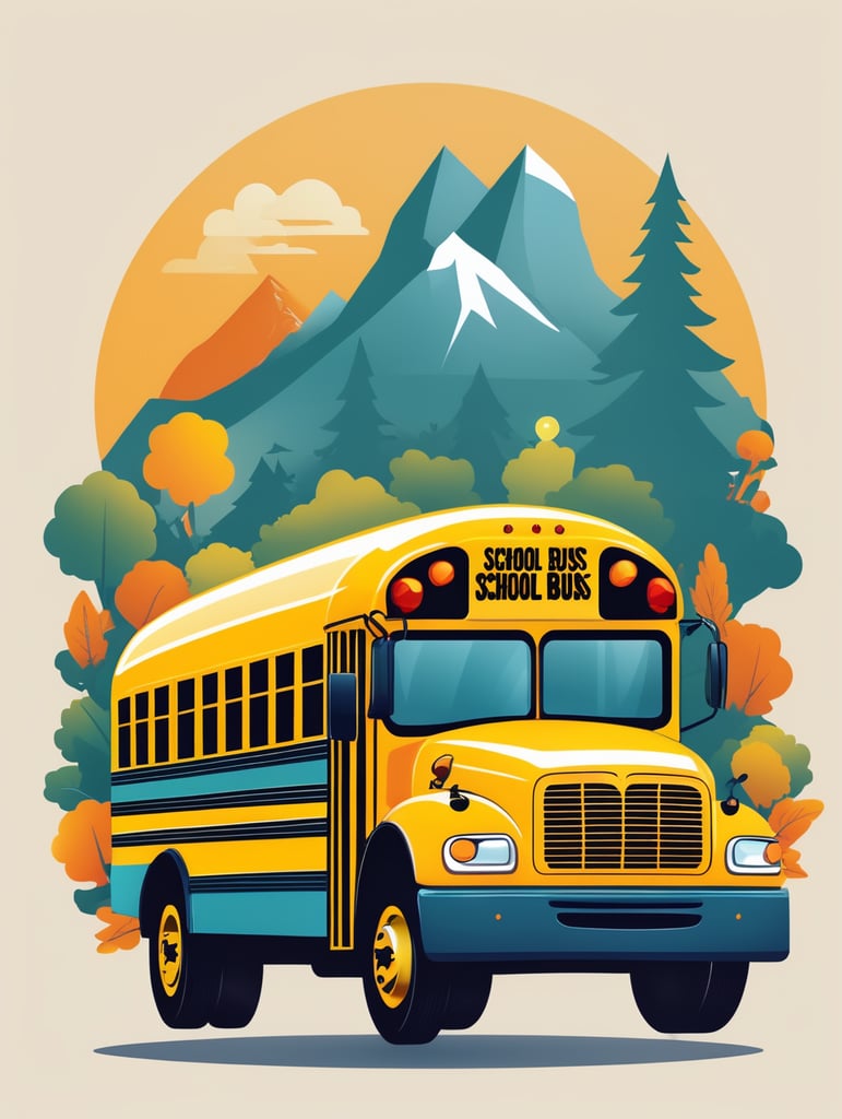 Premium Free ai Images | school bus vectors design mascot logo bright ...