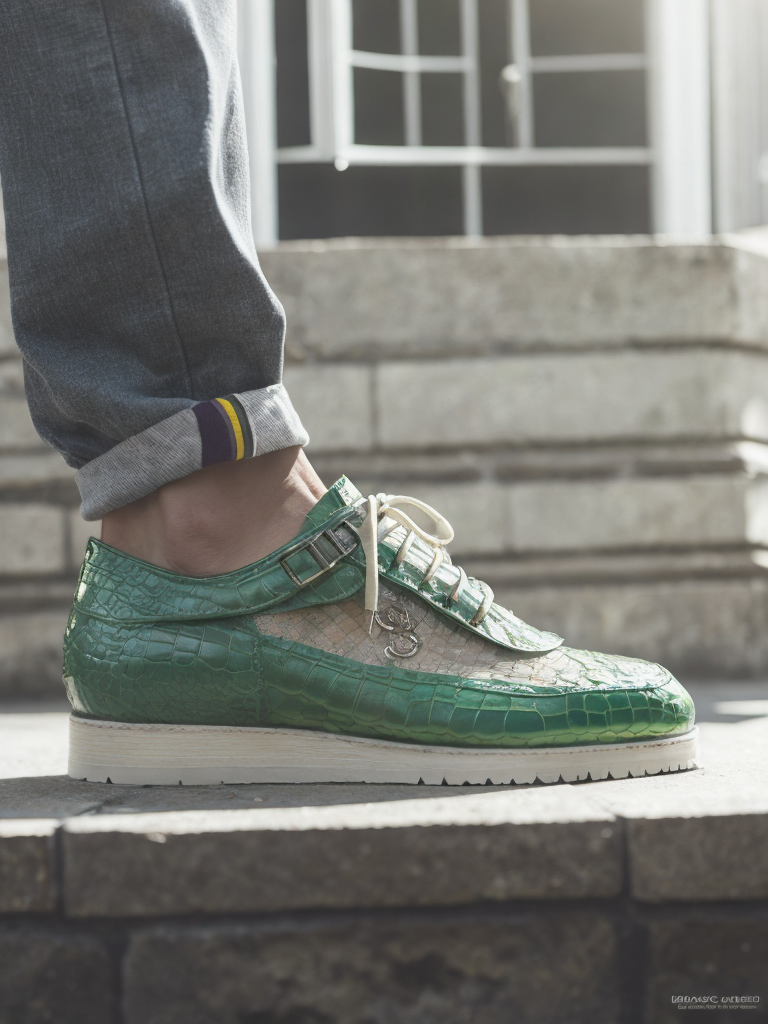 Premium Free ai Images | super realistic gucci mexican gator skin shoe ...