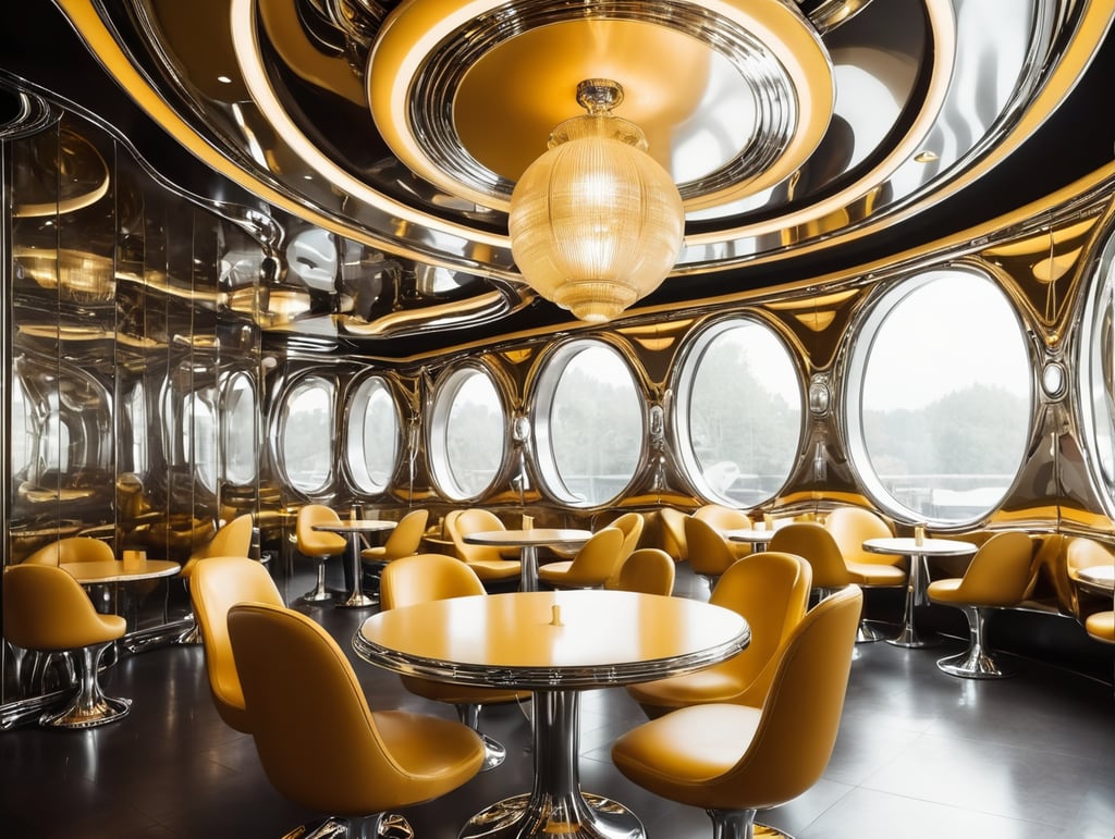 Premium Free ai Images | futuristic interior of ufo cafe alien interior ...