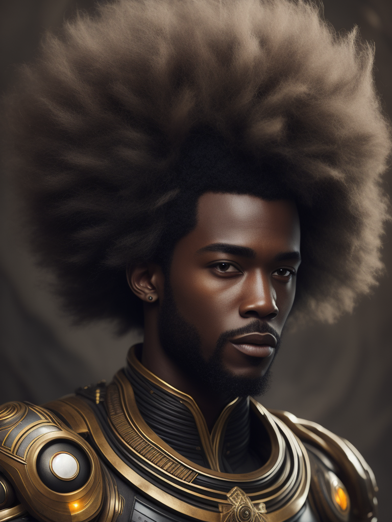 Premium Free ai Images | portrait of male character afro with ...