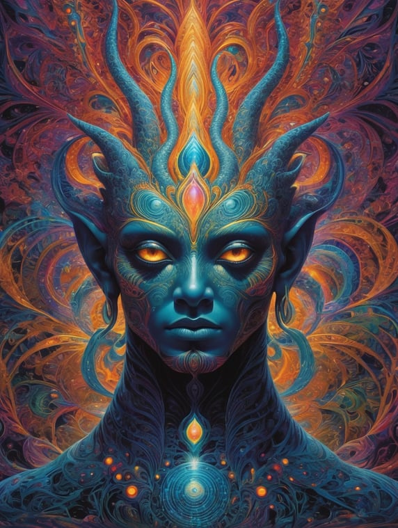 Premium Free ai Images | encounter creature of pure fractal energy its ...