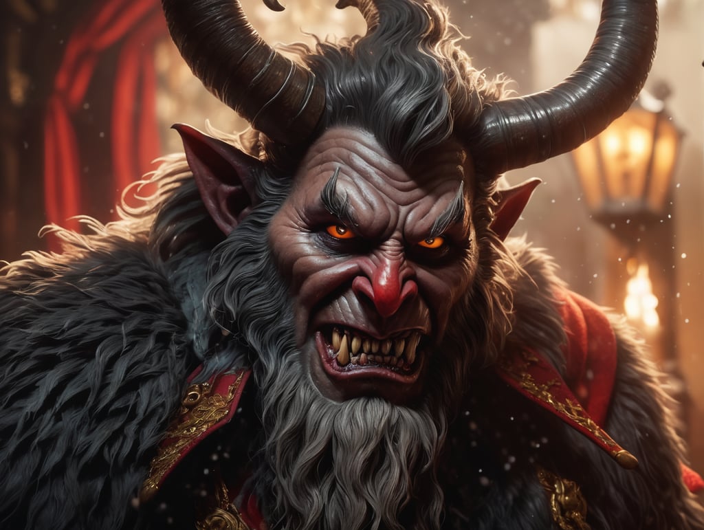 Premium Free ai Images | krampus hyperrealistic splash art concept art ...