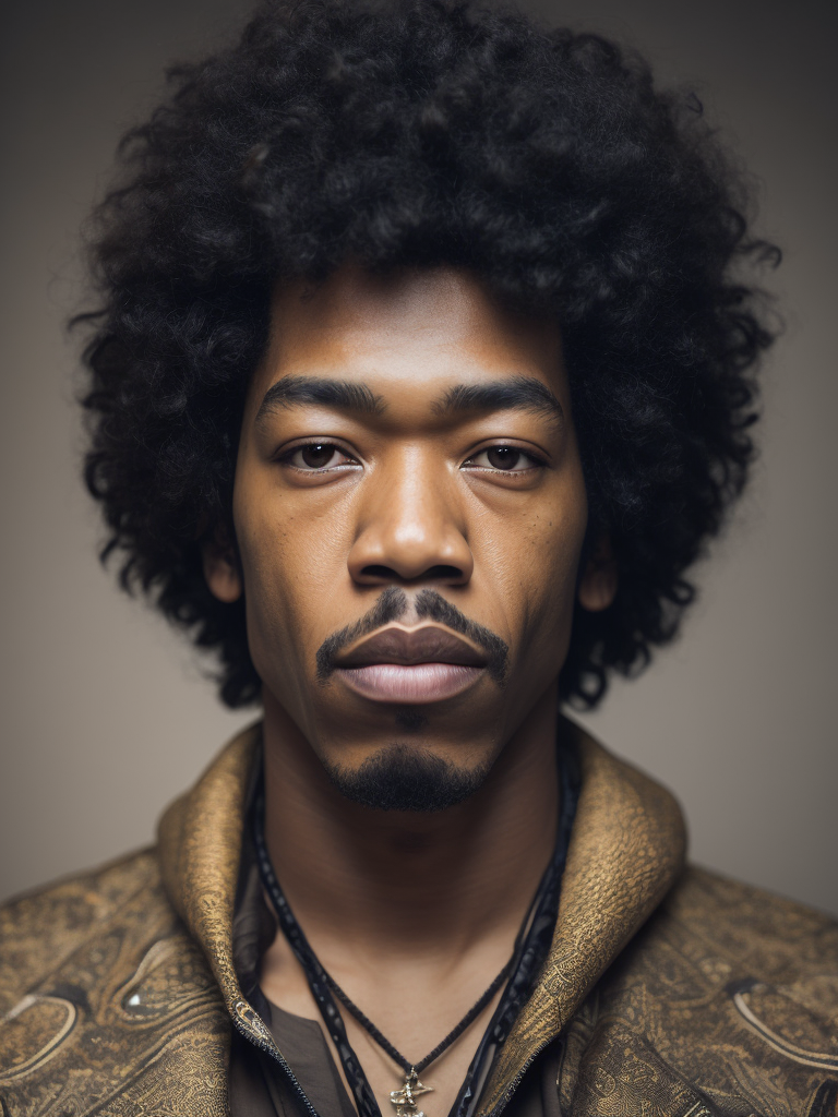 Lumenor AI Image Generation - jimi hendrix face front view photo ...