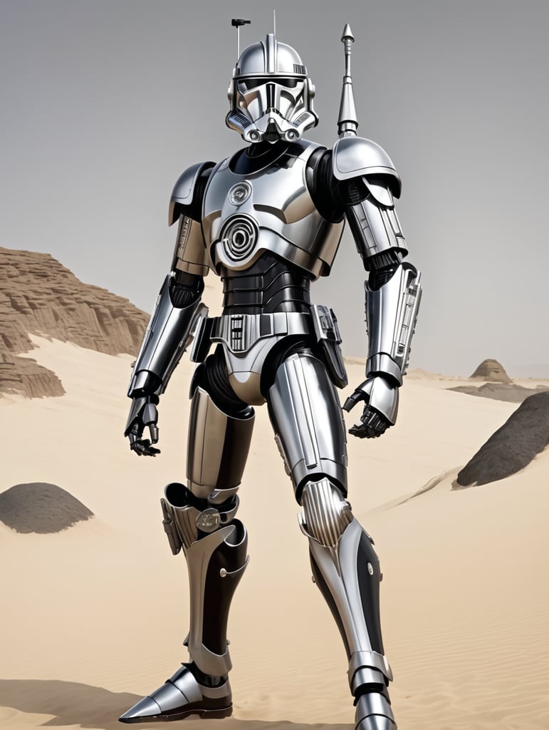 Premium Free ai Images | commando droid star wars full body battle pose ...