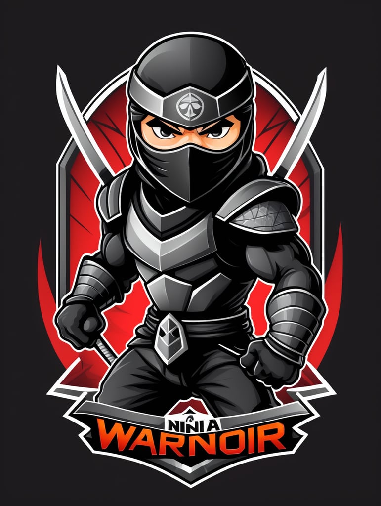 Premium Free ai Images | ninja warrior mascot logo black background ...