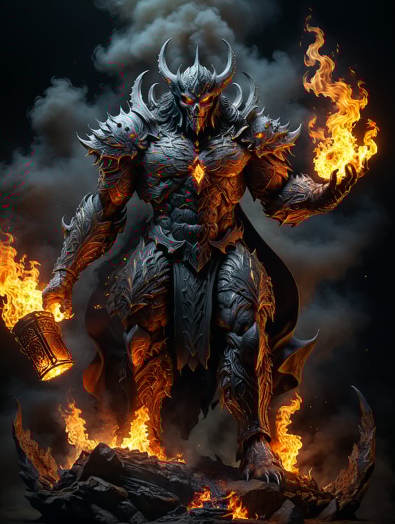 Premium Free ai Images | fullbody deamon with fire doll