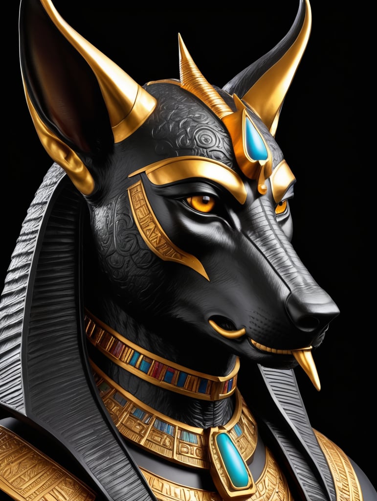Premium Free ai Images | egyptian god anubis portrait hyper realistic ...