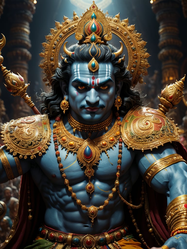 Premium Free ai Images | mascular krishna
