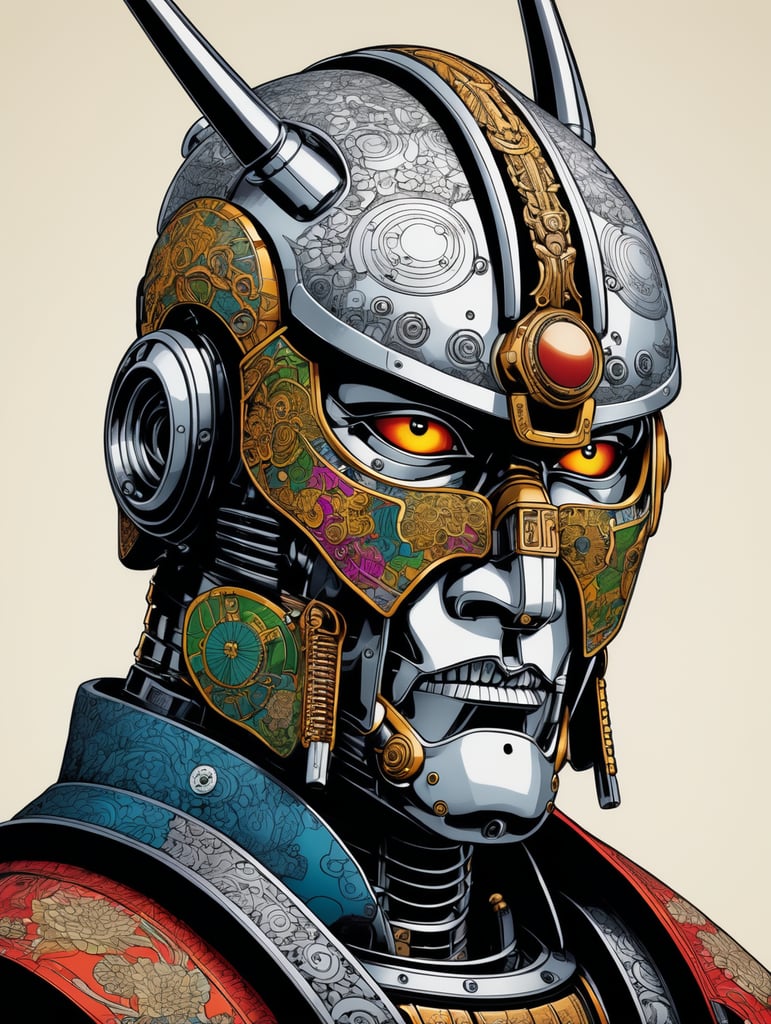 Premium Free ai Images | detailed pen and ink illustration of samurai ...