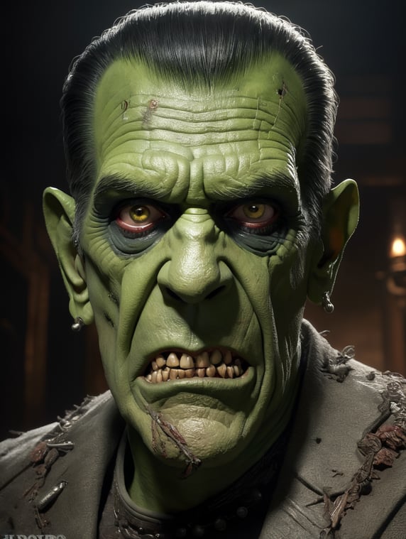 Premium Free ai Images | hyperrealistic cartoon image of boris karloff ...