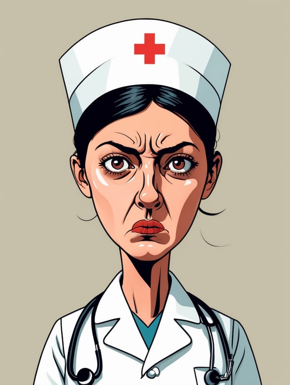 Premium Free ai Images | an angry nurse illustration flat style france ...