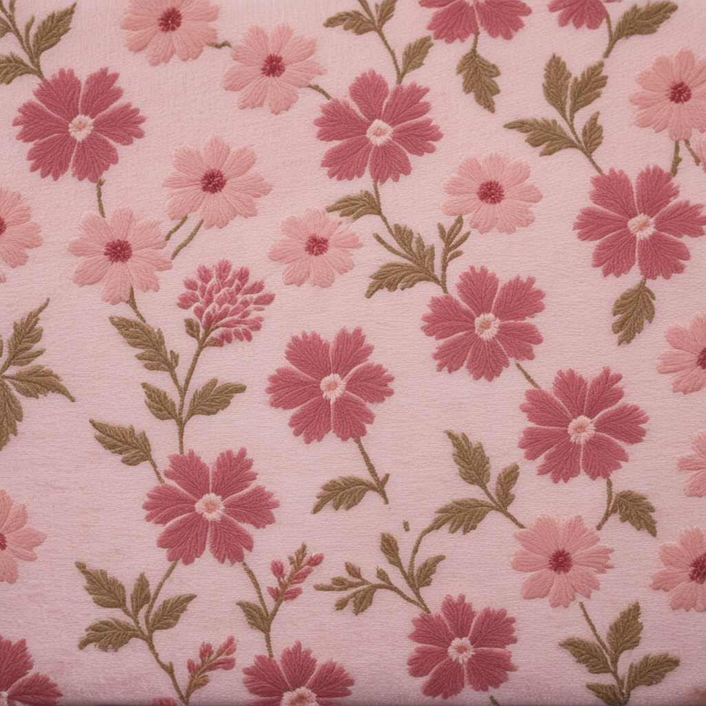 Premium Free ai Images | create sherpa fabric texture with floral ...