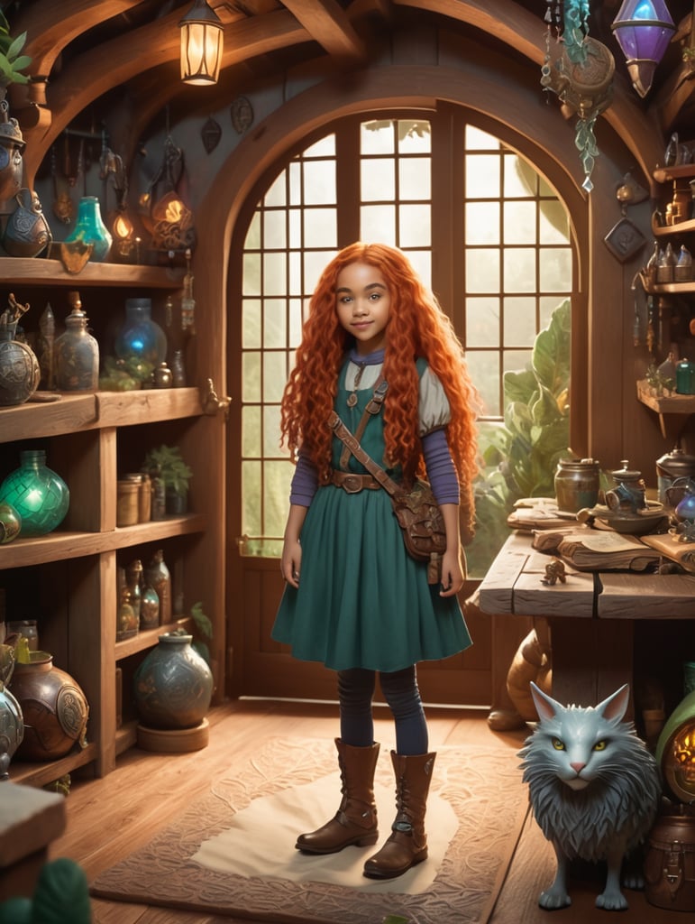 Premium Free ai Images | girl fantasy cottage core dungeons and dragons ...