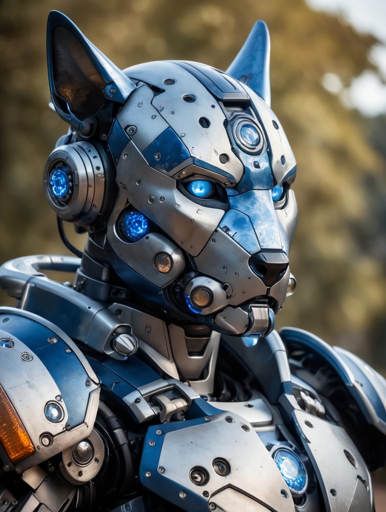 Premium Free ai Images | blue heeler mecha style