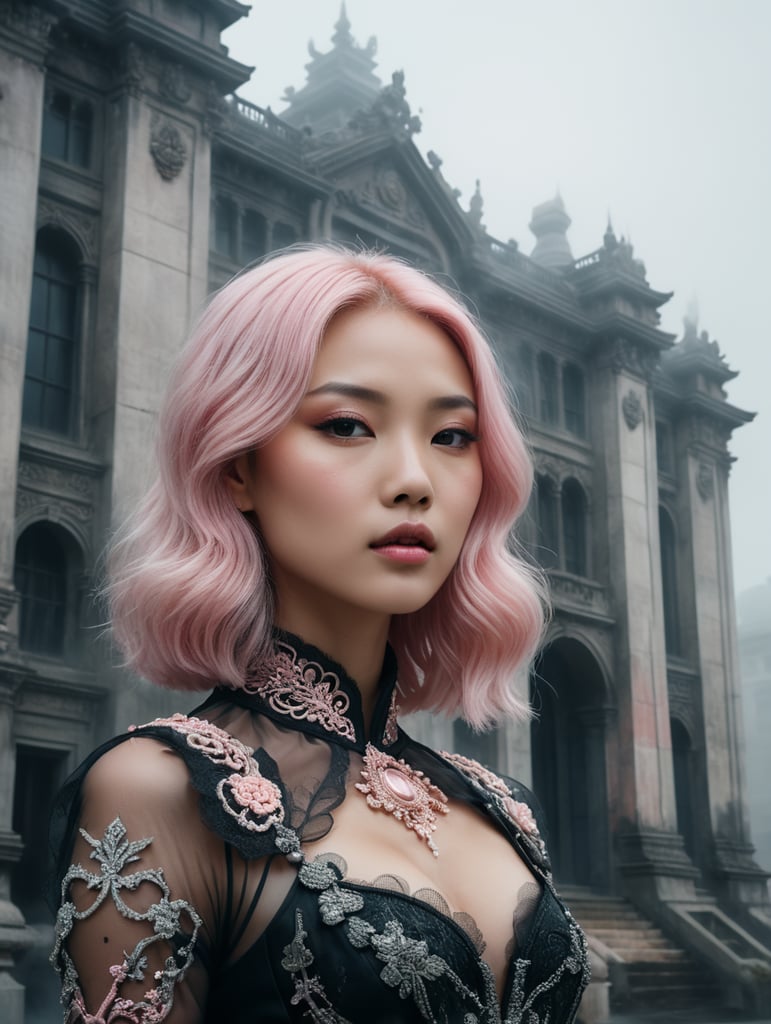 Premium Free ai Images | portrait of haute couture beautiful asian ...